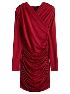 H&m Draped Jersey Mini Dress - Red
