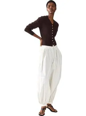 H&m Fine-Knit V-Neck Cardigan Dark Brown