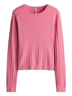 H&m Cable-knit Jumper - Pink