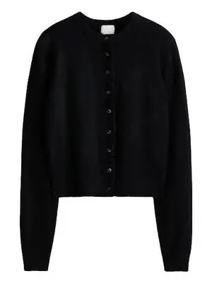 H&m Frill-trimmed Cardigan - Black