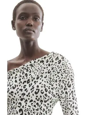 H&M Draped One-Shoulder Long Sleeve Top