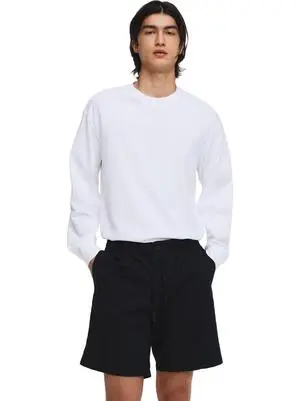 H&m H&M Regular Fit Linen-Blend Shorts Black