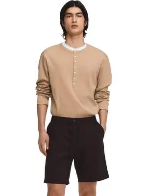 H&m Regular-fit Linen-blend Shorts - Dark Brown