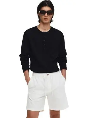 H&m Regular Fit Linen-blend Shorts - White