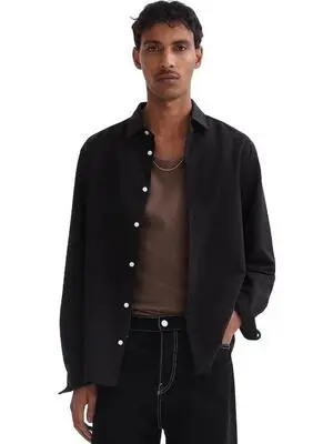 H&m Four-way Stretch Slim Fit Shirt - Black