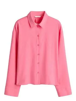 H&m Linen-blend Shirt - Pink
