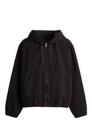 H&m Hooded Workwear Jacket - Dark Gray