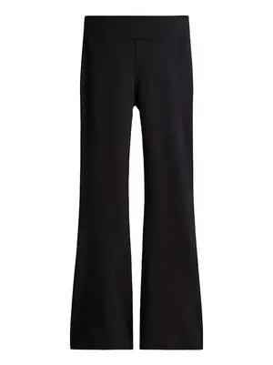 H&m Flared Brushed Jersey Trousers - Black