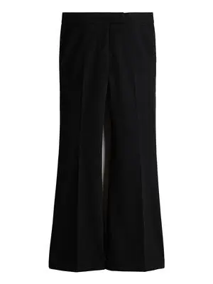 H&m Flared Trousers With Extended Waistband - Black
