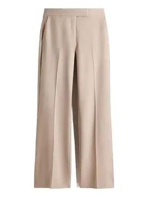 H&m Flared Trousers With Extended Waistband - Light Beige