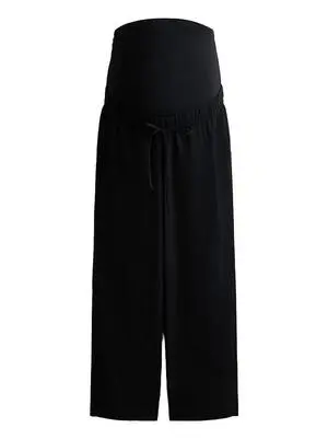 H&m Mama Linen-blend Drawstring Trousers - Black