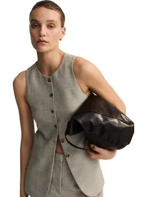 H&m Long Sleeveless Waistcoat - Beige