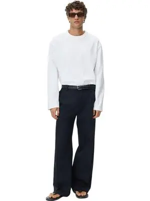 H&M Loose Fit Linen-blend Wide-leg Trousers - Black