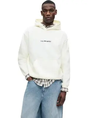 H&m Printed Graphic Hoodie - White/terminator
