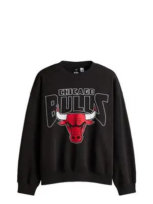 H&m Oversized Printed Sweatshirt - Black/nba