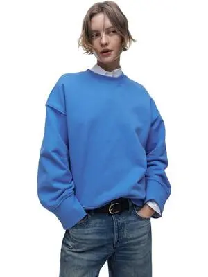 H&m Oversized Cotton Sweatshirt - Blue