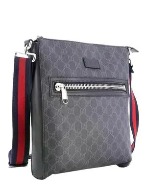 Gucci Gg Coated Canvas Messenger Bag - Black