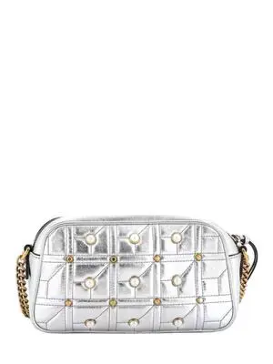Gucci Pearly Gg Marmont Shoulder Bag - Silver