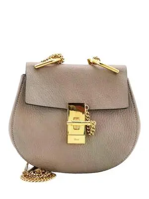 Chloé Drew Leather Mini Crossbody Bag - Neutrals
