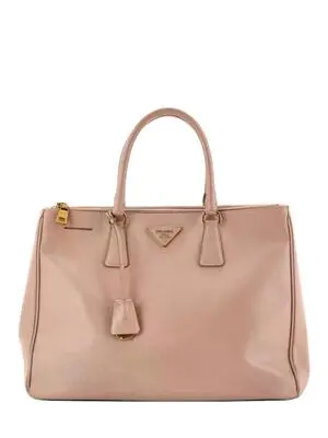 Prada Prada Lux Saffiano Leather Large Tote Bag Neutrals