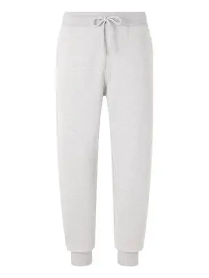 AMI Paris Logo-embroidered Cotton-french Terry Sweatpants - Gray