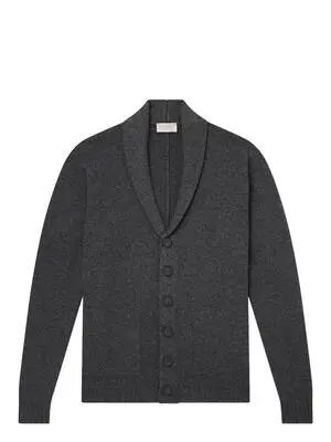 John Smedley Shawl Collar Recycled Cashmere And Merino Wool-blend Cardigan - Gray