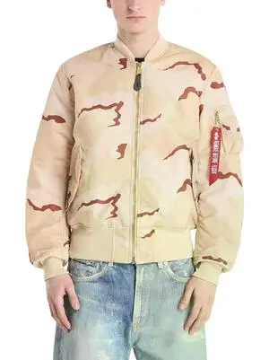 Alpha Industries Camouflage Print Bomber Jacket - Neutrals