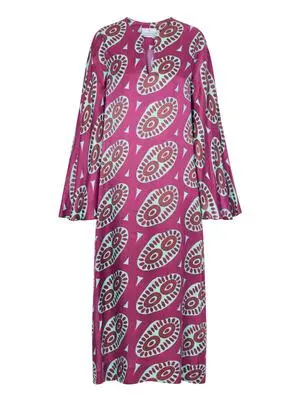 Themis Z Selene Printed Silk-blend Satin Kaftan - Multi