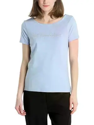 EA7 Rhinestone Logo T-shirt - Blue