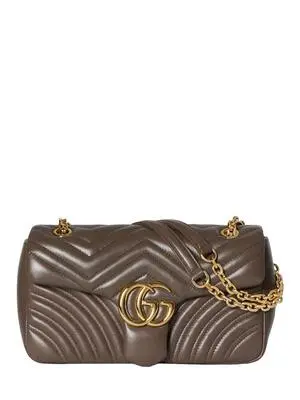 Gucci Gucci GG Marmont Medium Shoulder Bag In Leather Brown