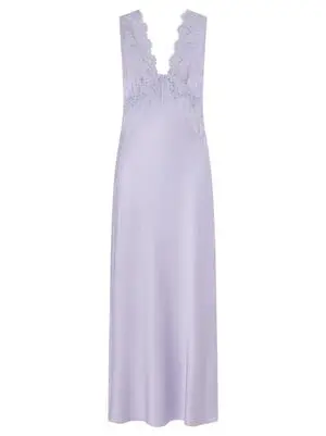 Rixo Lysandra Lace-trimmed Satin Maxi Dress - Blue