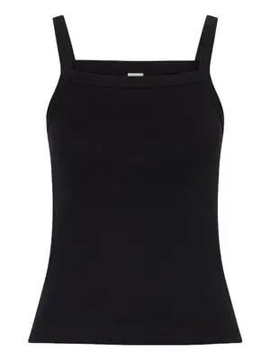 FLORE FLORE Organic Cotton Square Neck Tank Top - Black