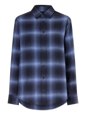 Matteau Checked Cotton-flannel Shirt - Blue