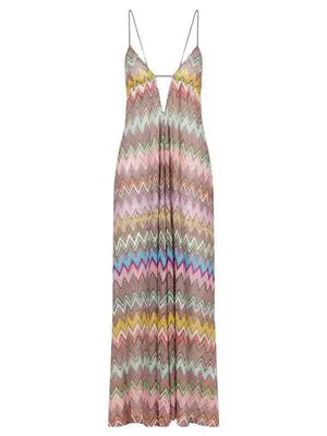 Missoni Metallic Striped Crochet-knit Maxi Coverup - Multi