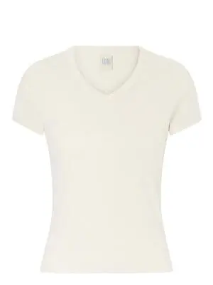 FLORE FLORE Jill Organic Cotton-jersey T-shirt - Neutrals
