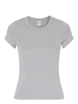 FLORE FLORE FLORE FLORE Ribbed Organic Cotton-Jersey T-Shirt Gray