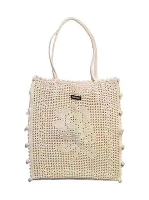 Miu Miu Crochet Tote Bag - Neutrals