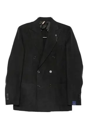 SANTANIELLO Double-breasted Peak-lapel Suit - Black