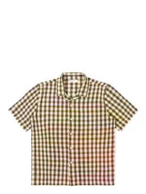 Universal Works Gingham-check Short-sleeve Shirt - Brown