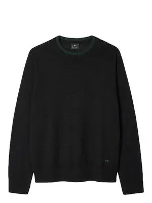Paul Smith Merino Wool Sweater With Contrast Collar - Black