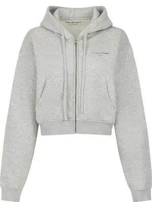 THE BALLET Zip Up Cropped Performance Hoodie - Grey