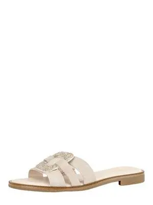 Gabor Embellished Crystal Slide Sandals - Oak