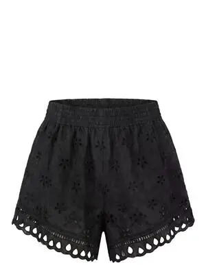 Ermanno Scervino Ermanno Scervino Black Cotton Broderie Anglaise Shorts Black