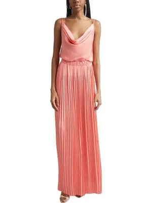 Ramy Brook Arina Halter Neck Pleated Maxi Dress In Soiree Red - 50% Off |  Editorialist
