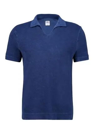 Fedeli Navy Peter Terry Cotton Polo - Blue