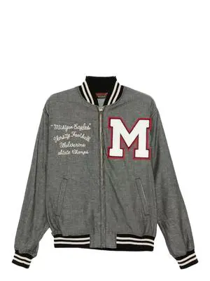 WHITESVILLE Letter-patch Bomber Jacket - Grey