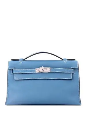 Hermès Kelly Pochette Swift - Blue