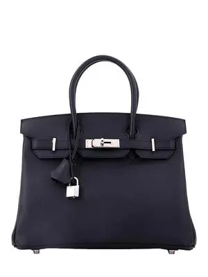 Hermès Birkin 30 Handbag Black Epsom With Palladium Hardware Noir
