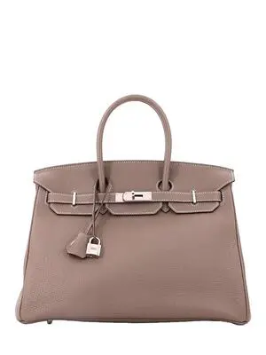 Hermès Birkin 35 Handbag Grey Togo With Palladium Hardware - Etoupe