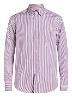 Paul & Shark Man Shirt Burgundy Size 16 Cotton Red